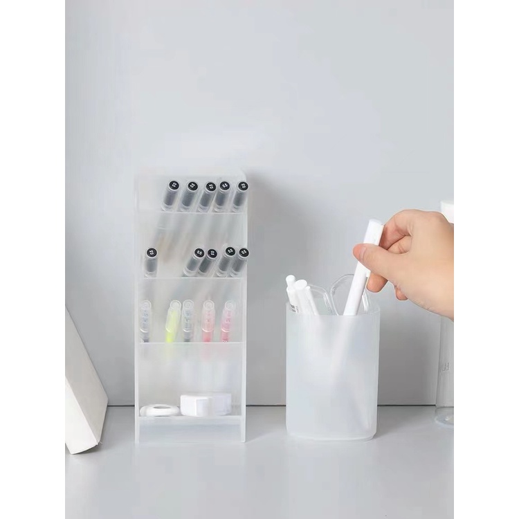 Transparent Pen Holder Multi-Function Pencil Holder | Shopee Malaysia