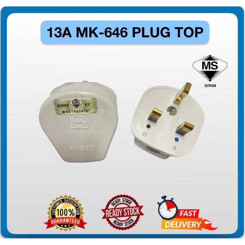 SIRIM APPROVED MK Plug Top 13A 3Pin Plug Top UK Plug Top Kepala Plug ...