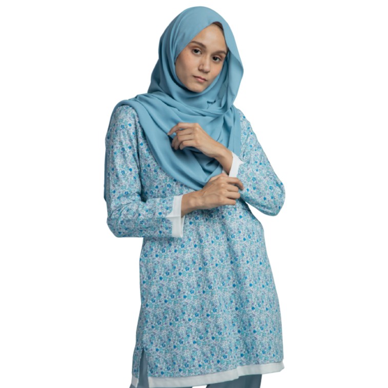 AZYA FLORAL TUNIC | Blouse Labuh Material Cotton Jepun yang lembut dan sejuk Saiz S - XL untuk ...