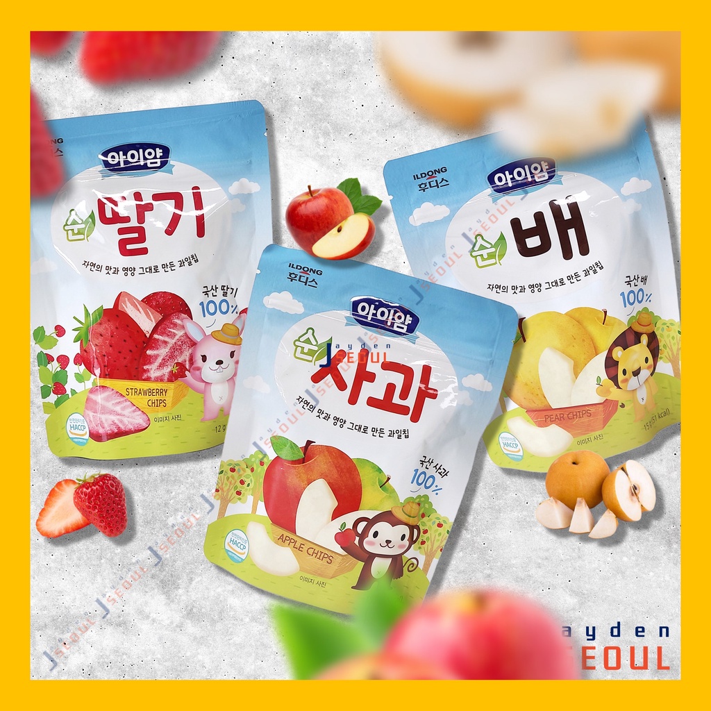 [ILDONG FOODIS] Pure Fruit Chip 15g ( Apple / Pear / Strawberry ...