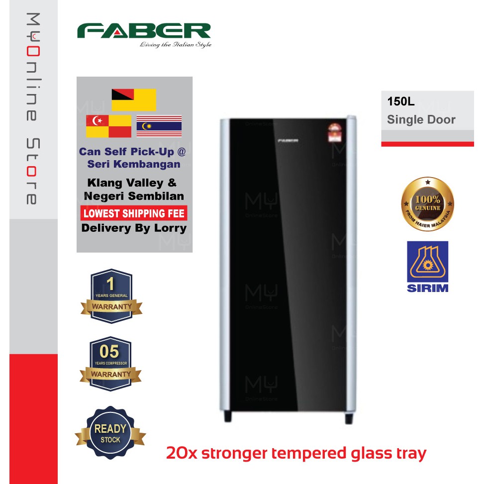 Faber Single 1 Door Refrigerator / Fridge 1 Pintu Peti Sejuk (182L ...