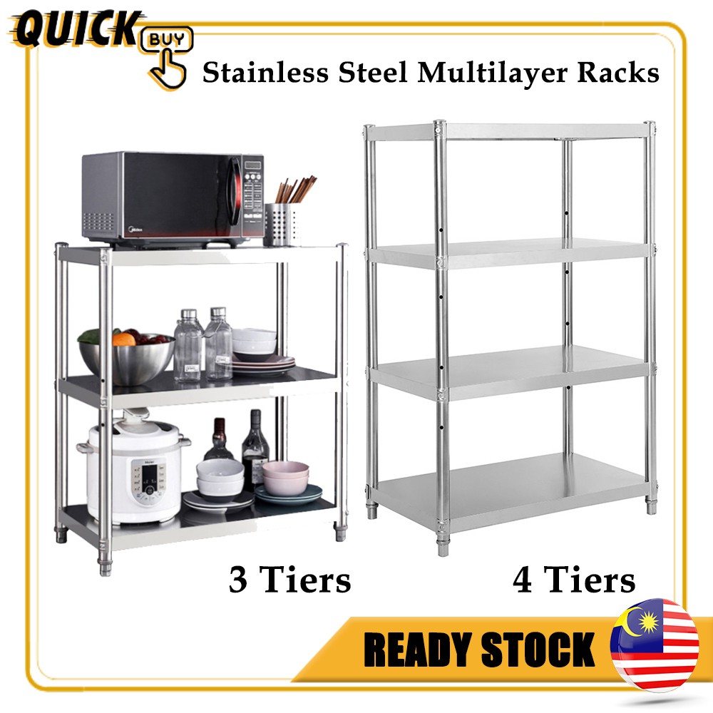 KR025 Stainless Steel Multilayer Racks/ Household Kitchen Shelves/ Pots ...