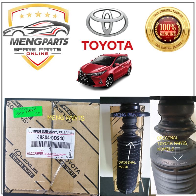 ORIGINAL TOYOTA YARIS NSP151 FRONT COIL SPRING SEAT & ABSORBER BOOT ...