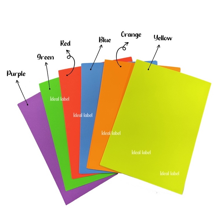 A5 Fluorescent / Color label sticker [1 sheet] | Shopee Malaysia