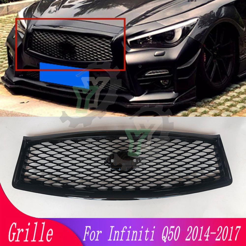 High quality modified car front grille mesh For Infiniti Q50 2014 2015 ...