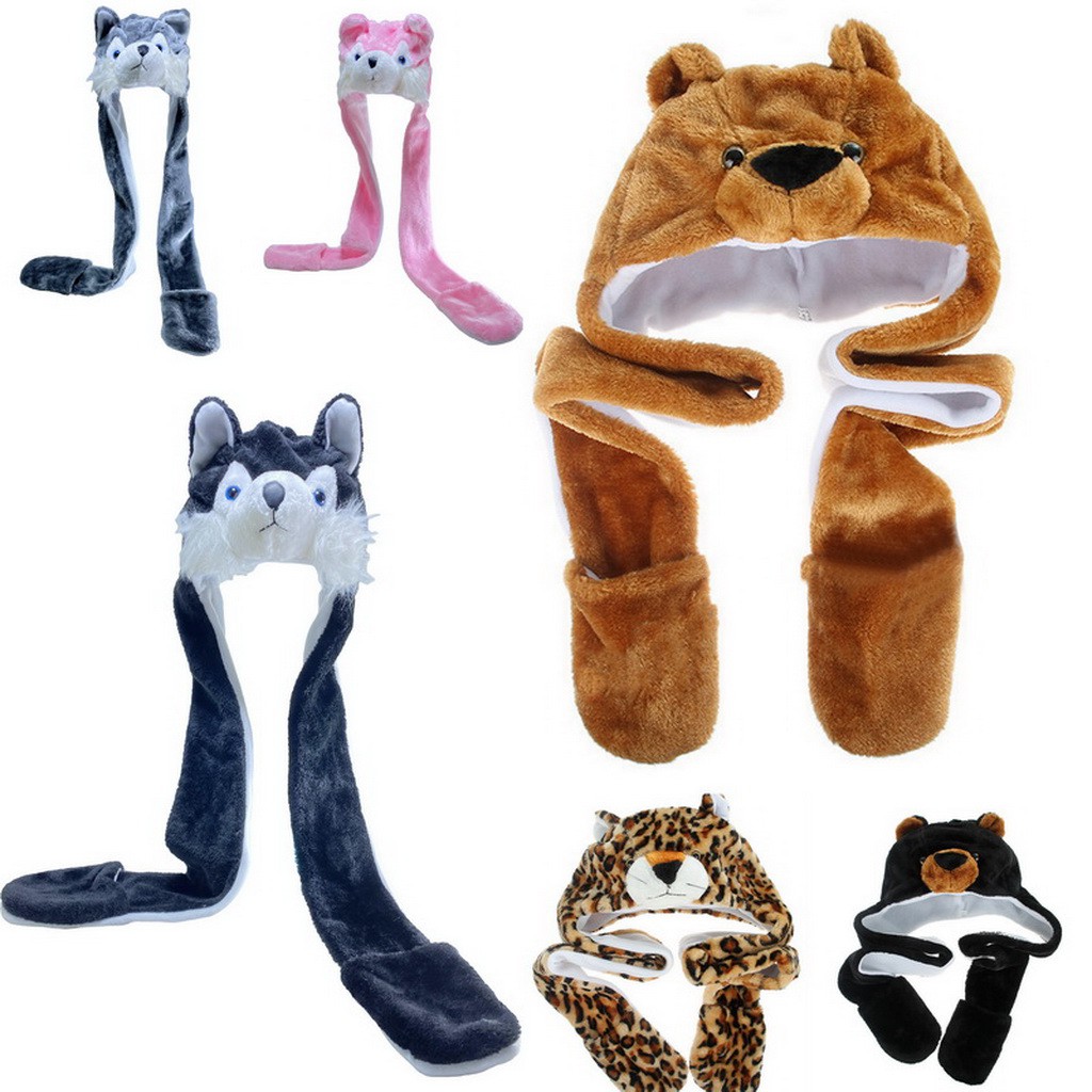 [Ready Stock] 40 KINDS Plush Animal Hat - Beanie with Ear Flaps and ...