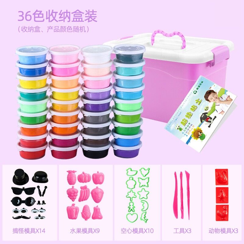 Multicolor 36 COLOURS Children Light Air Dry Clay Set Tanah Liat Clay ...