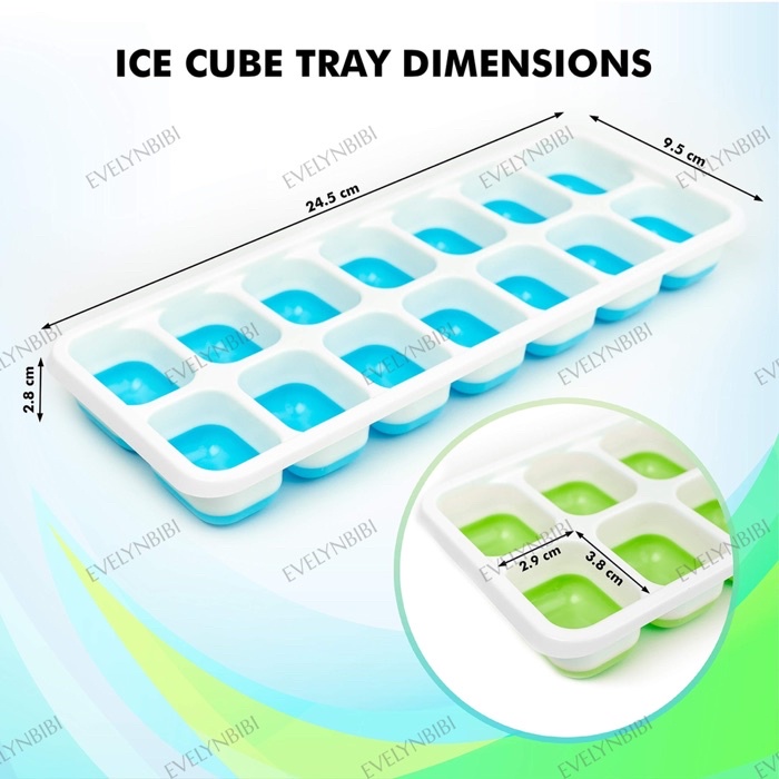 Ice Cube Trays with No-Spill Removable Lid Ice Cube Molds Flexible Base ...
