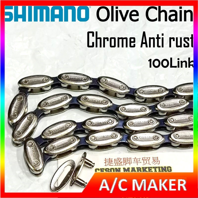 Shimano Chrome Olive Chain Fixed Gear bmx fixie Single Speed road ...