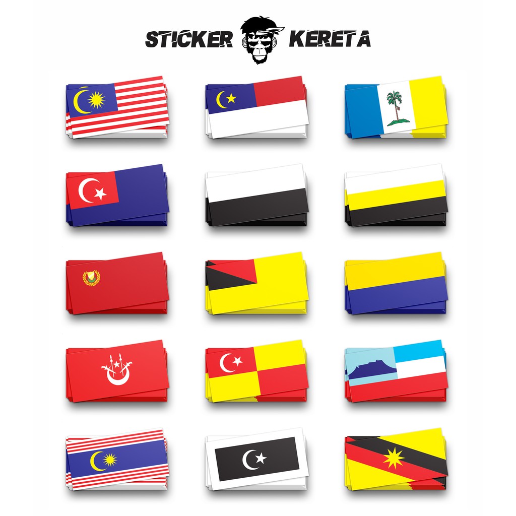 Sticker Bendera Malaysia & Negeri-Negeri | Shopee Malaysia