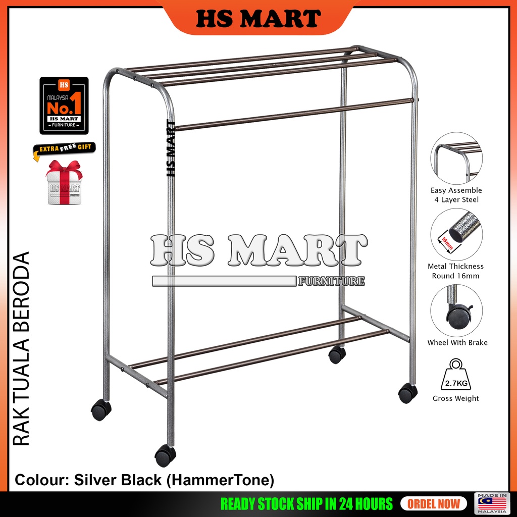 [PREMIUM QUALITY] Towel Hanger Rack HS T1 - Rak Tuala / Sidai Baju ...