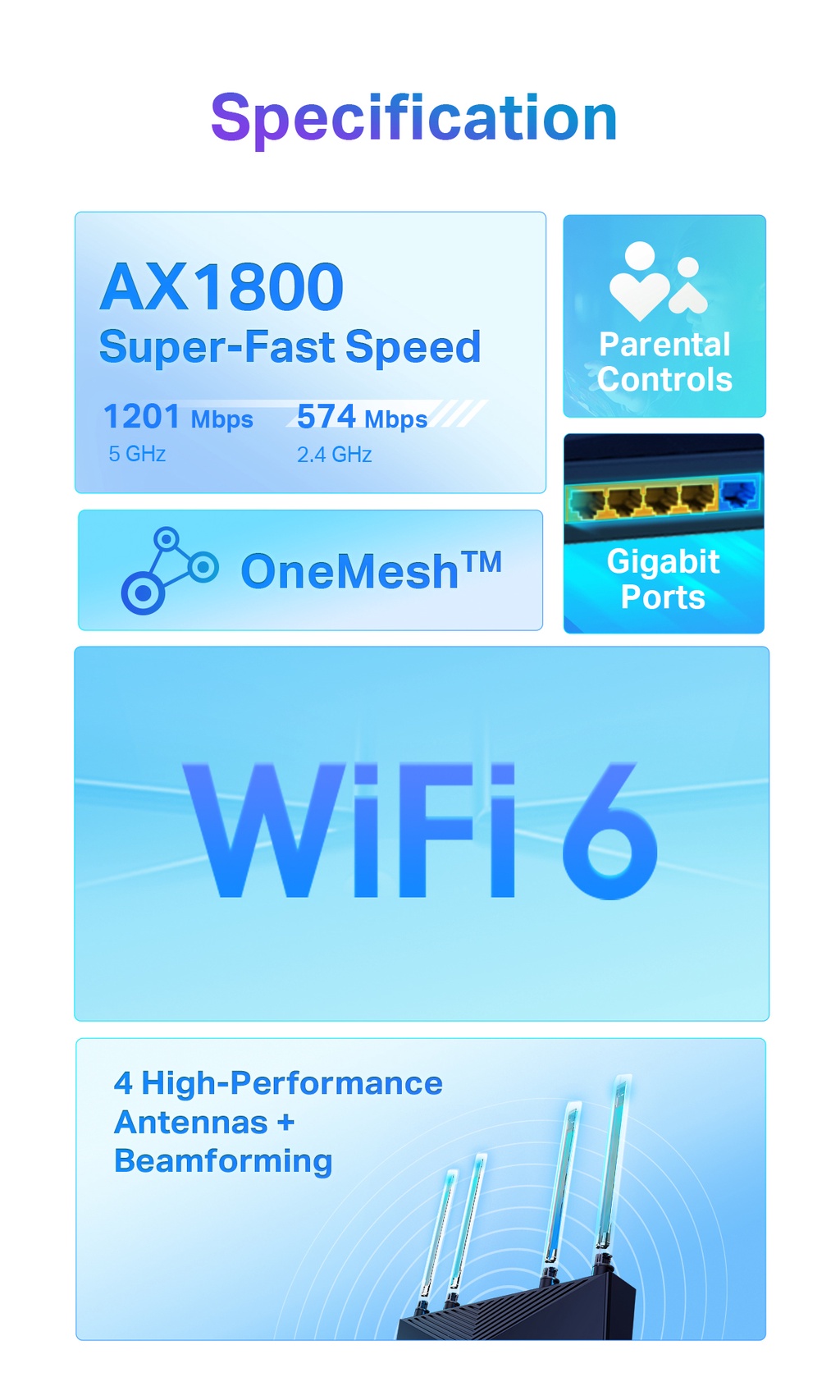 TP-Link Onemesh Archer AX23 - AX1800 Dual-Band Wireless AX WiFi 6 ...