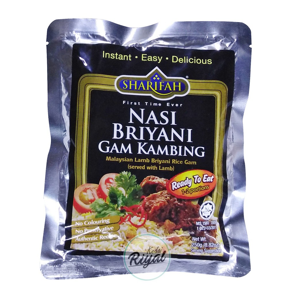 SHARIFAH Nasi Briyani Gam Kambing 250g Malaysian Lamb Biryani Rice Gam ...