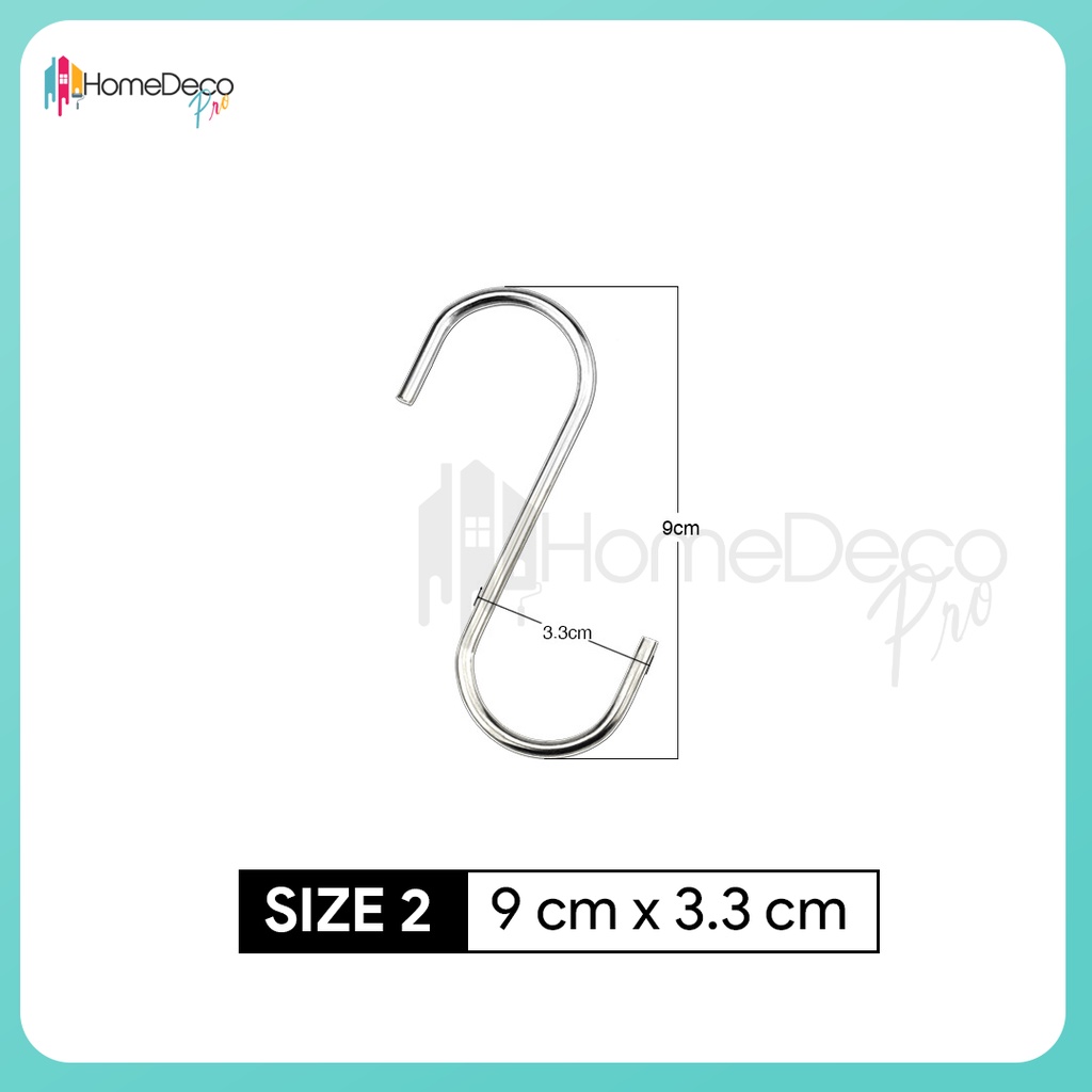 Premium Stainless steel S Hook / S Shape Hook / Pengantung S ...