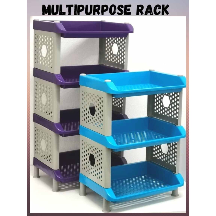 Rak Plastik Serbaguna Bertingkat Segi Empat Rak / Stackable Rectangle ...