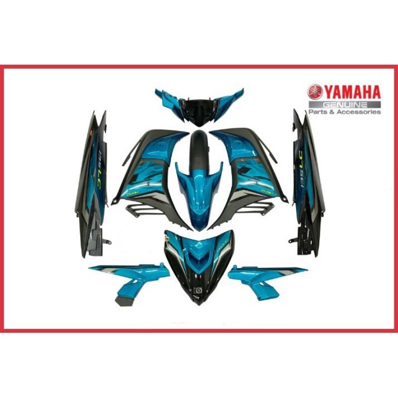 Yamaha LC135 V7 Cover Set +Stripe Original HLY Cyan/Blue/Red/Gold ...
