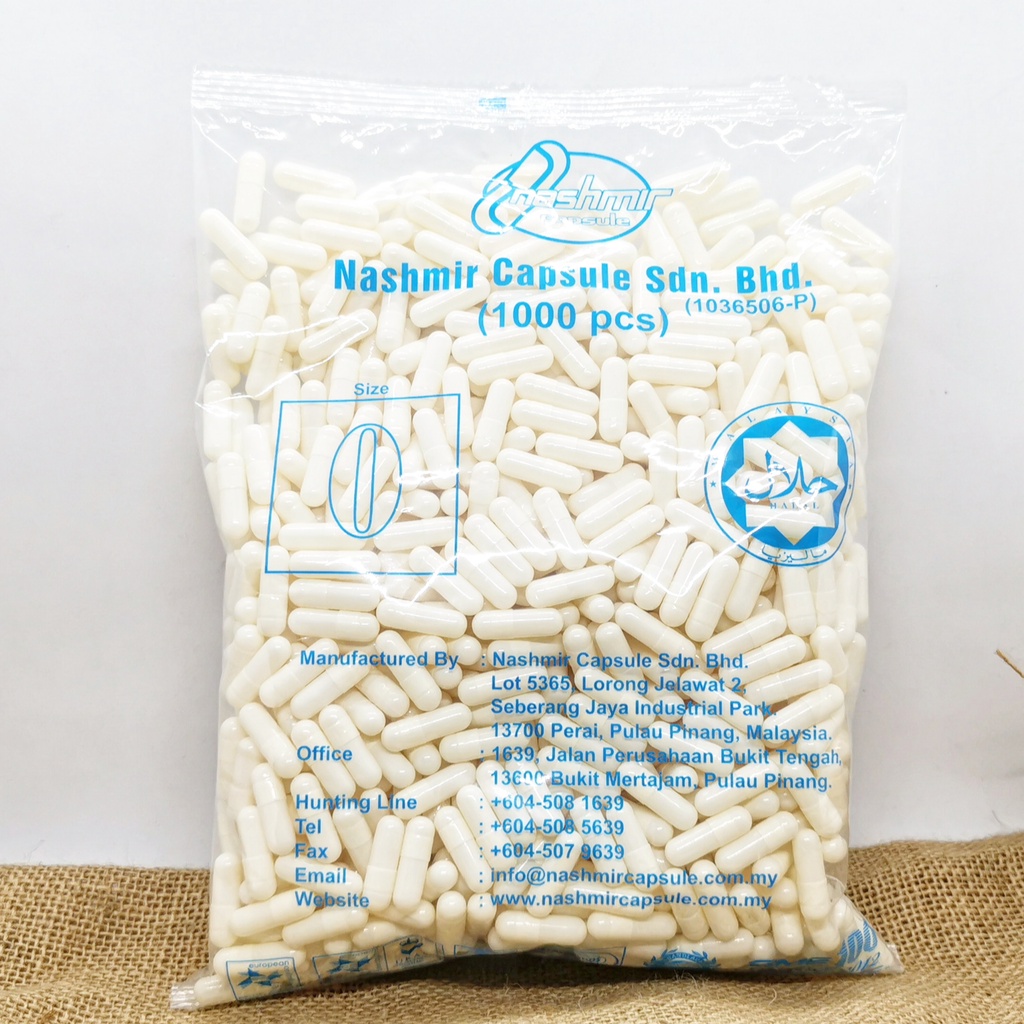 Kapsul Kosong Warna 空胶囊 Nashmir Empty Color Capsule 1000pcs (Size 0 ...