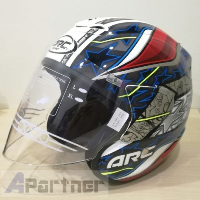ARC Ritz AR4 Helmet (Black & Blue) | Shopee Malaysia
