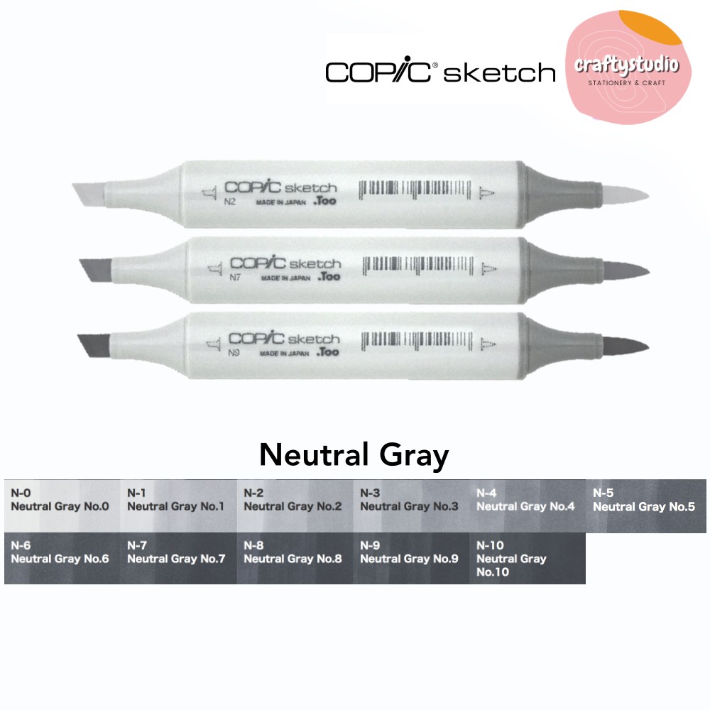 NEUTRAL GRAY (N) Copic Sketch Marker Pen, Drawing Marker Pen | Shopee ...