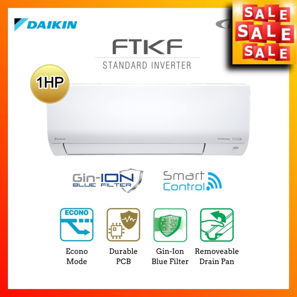 DAIKIN INVERTER 1HP / 1.5HP / 2HP / 2.5HP / 3HP Air Conditioner FTKF FTKE R32 Aircond | Shopee ...