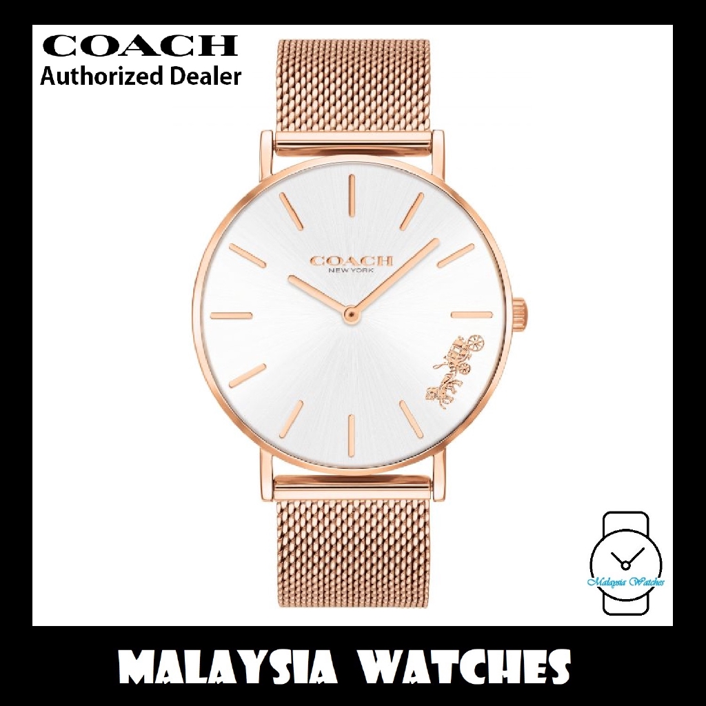(100% ORIGINAL) Coach Ladies' 14503126 Perry Silver Dial Rose Gold ...