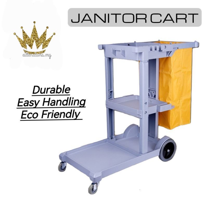 Commercial Janitor Cart Heavy Duty Cleaner Trolley Multifunctional ...