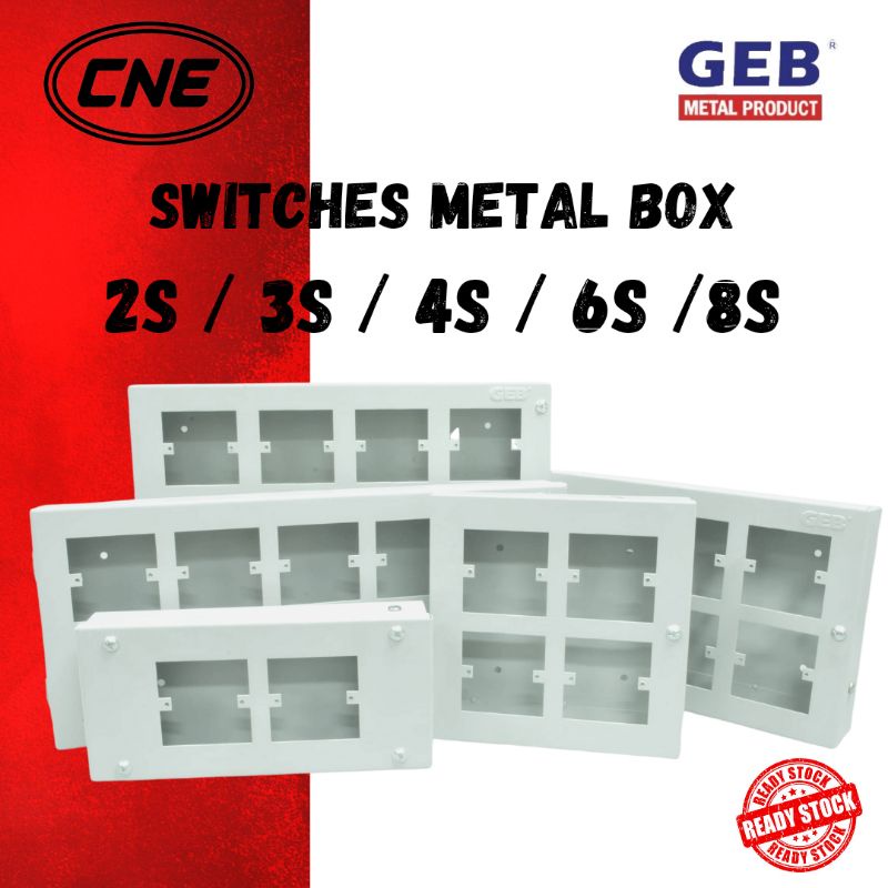 【🔥READY STOCK🔥】GEB Switches Metal Box 2S / 3S / 4S / 6S / 8S | Shopee ...