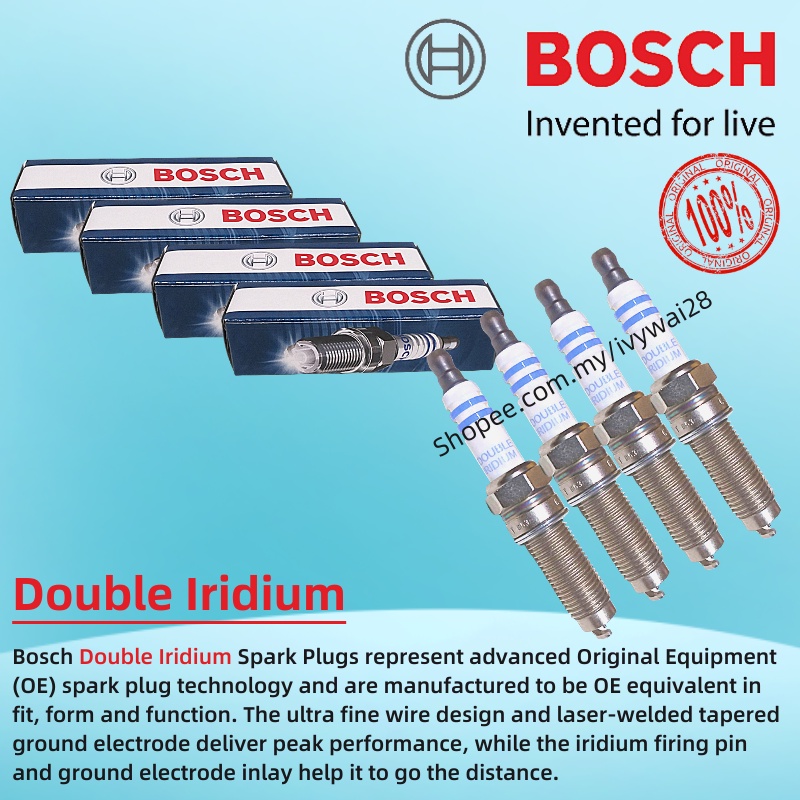 BOSCH Spark Plug Double Iridium Honda CIVIC FB TRO / HRV T7A / CRV 2.4 ...