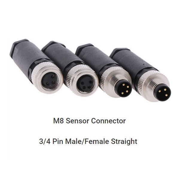 Waterproof M8 Connector 3 Pin 4 Pins Female Male Sensor Screw Straight Connection | Shopee Malaysia