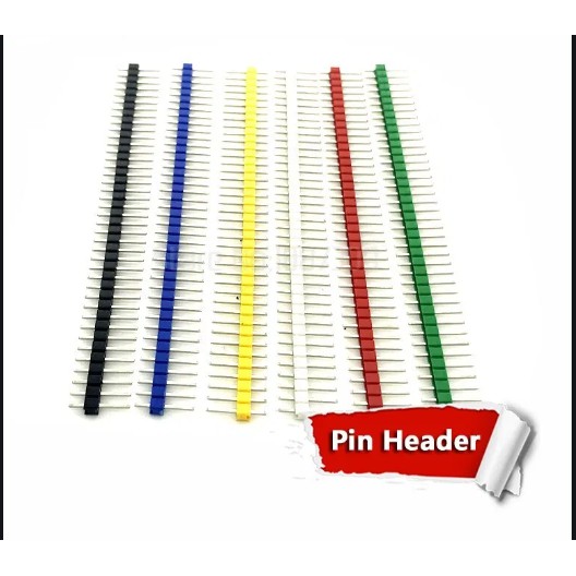 Pin Header Male 2.54mm 1X40 40 Pin Single Row Strip Color Connector ...