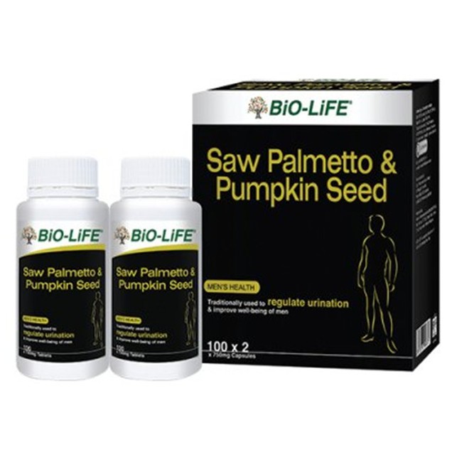 BIO-LIFE Saw Palmetto & Pumpkin Seed 750mg (2X100's) + FREE (30'S ...