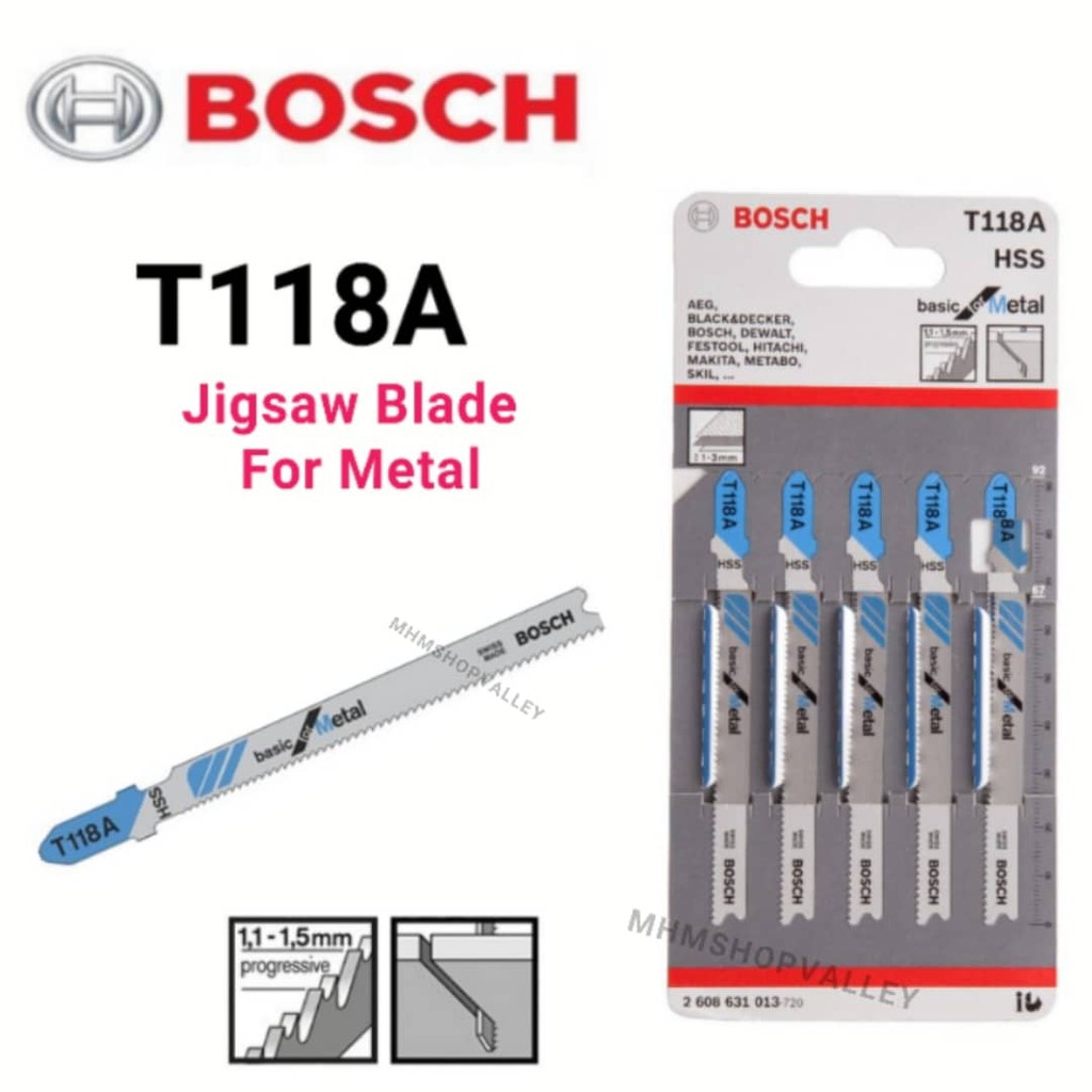 BOSCH T118A JIGSAW BLADE For Metal Cutting (5PCS) | Shopee Malaysia