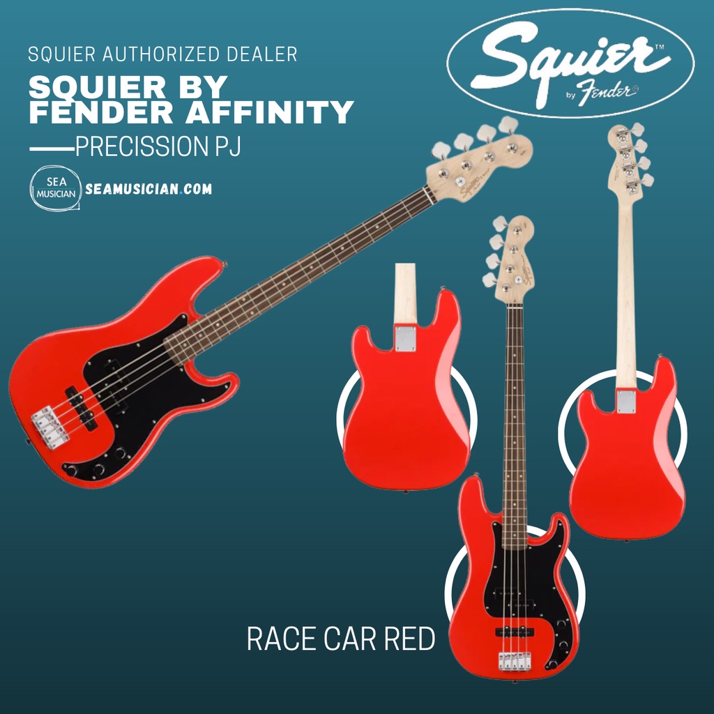 SQUIER BY FENDER AFFINITY PRECISSION PJ BASS GUITAR LAUREL FRETBOARD ...