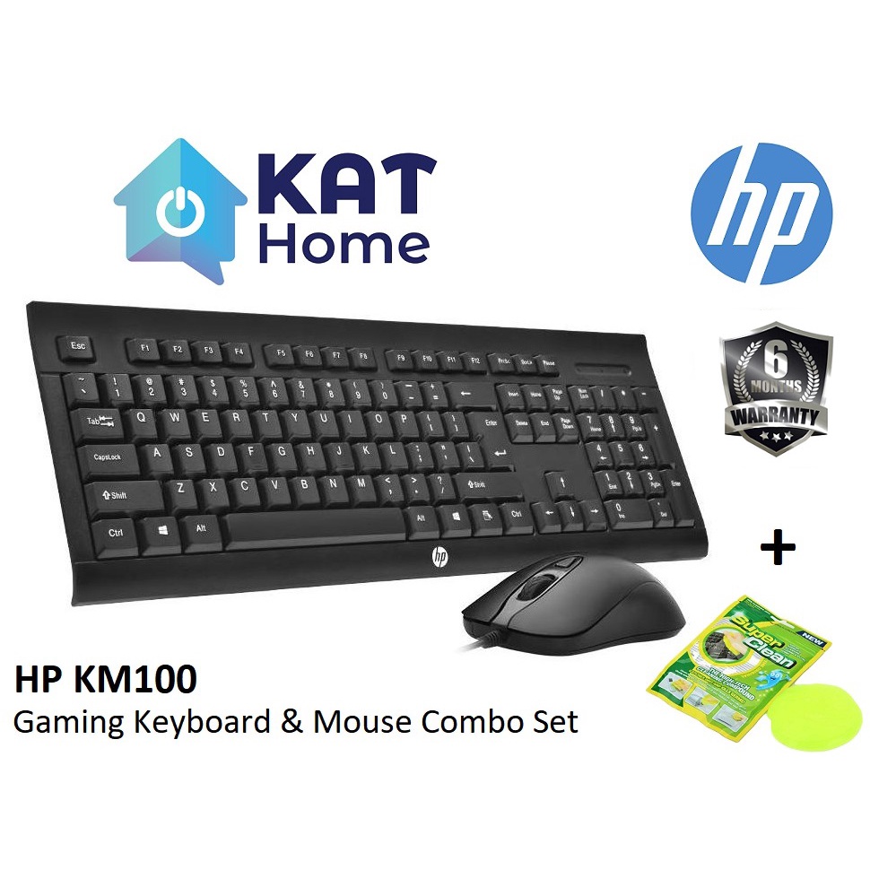 HP KM100 KEYBOARD AND MOUSE COMBO WIRED USB OFFICE DESKTOP PC KEYBOARD ...
