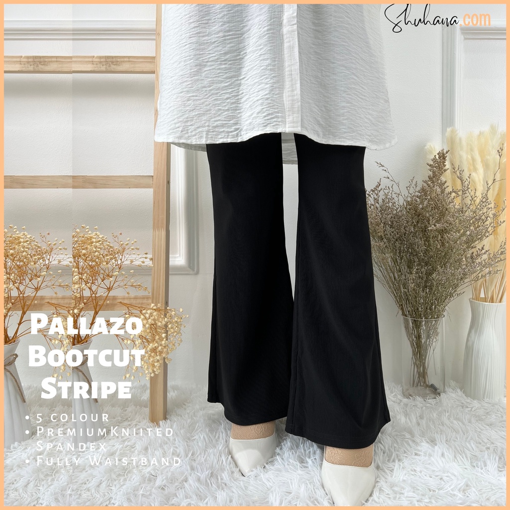 Seluar Perempuan Palazo Bootcut Stripe Long Pants Women | Shopee Malaysia