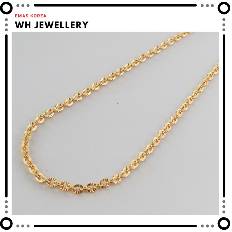 Rantai Leher Perempuan Emas Korea 24K Women Necklace Gold Plated Emas Bangkok Emas Sadur ...
