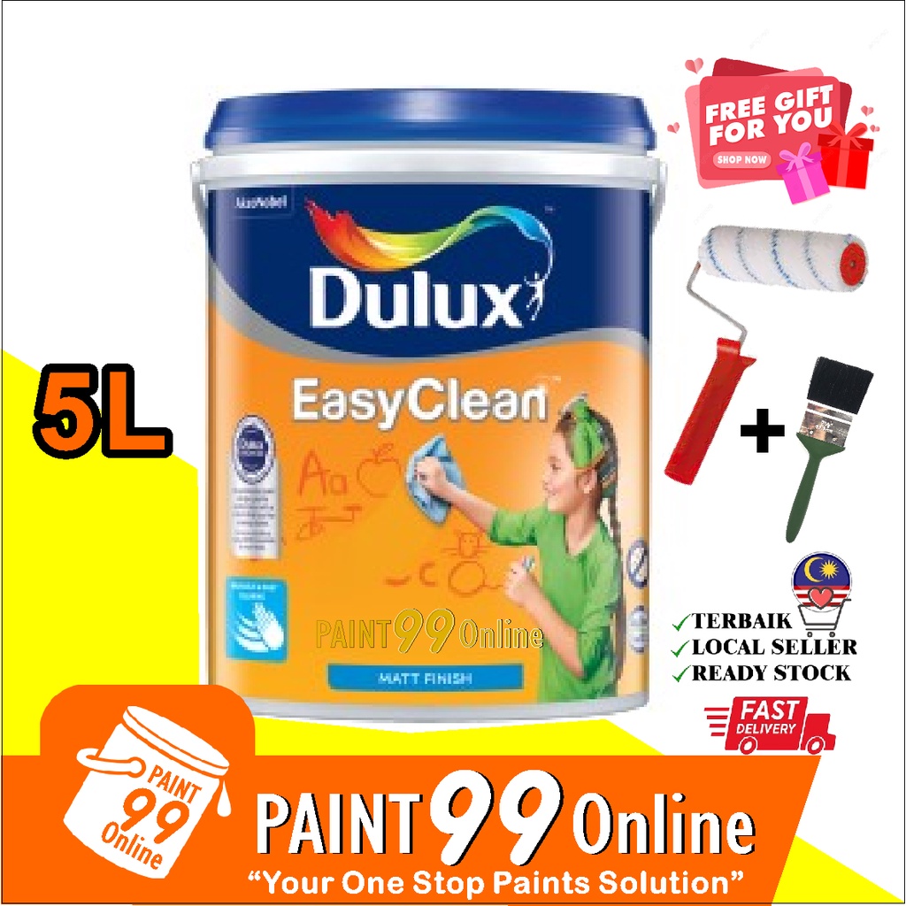 ( white 0000 ) 5L Dulux Paint EasyClean For Interior Matt Finish ...
