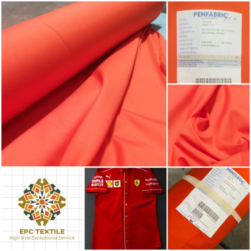 60" Kain Quality Penfabric 160X62 CVC 15% Polyster + 85% Cotton / Kain ...