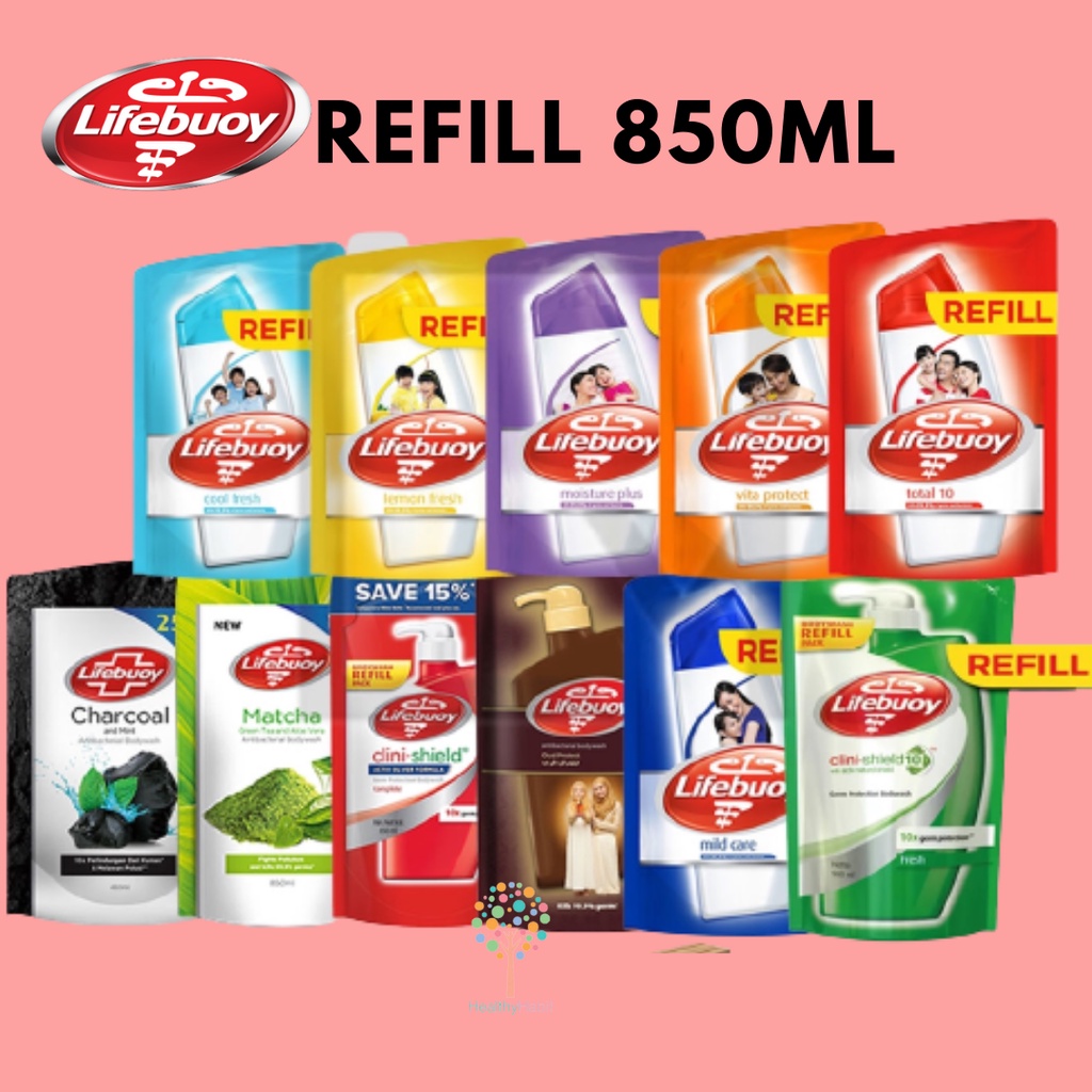 LIFEBUOY Anti Bacteria Body Wash Refill Total 10 | Lemon | Cool ...