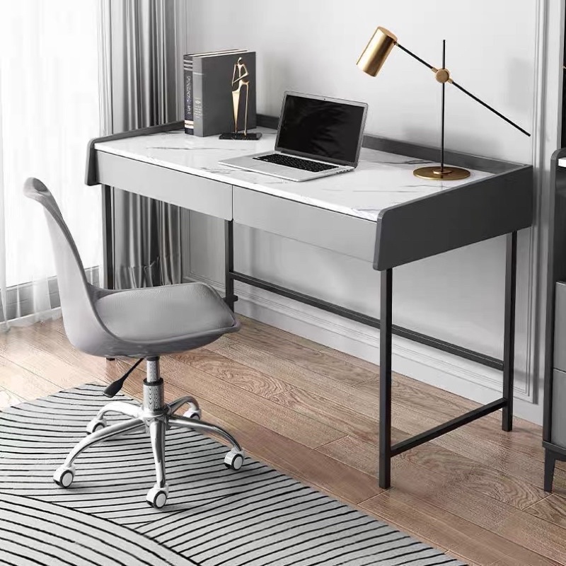 Meja Tulis High Quality 120cm Drawer Study Table Dark Grey / Marble ...