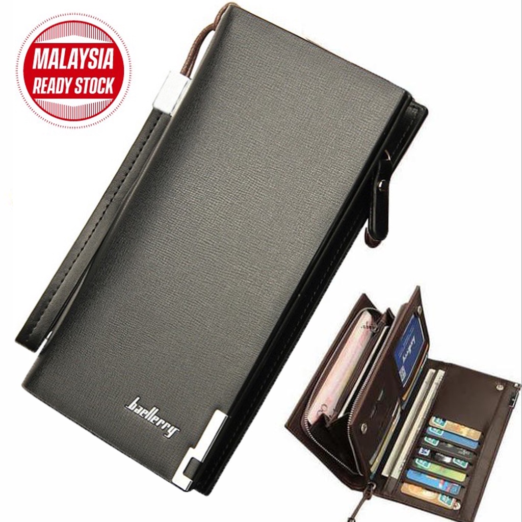BAELLERRY MEN LONG WALLET ZIP BUTTON DOMPET PANJANG LELAKI DAN WANITA ...