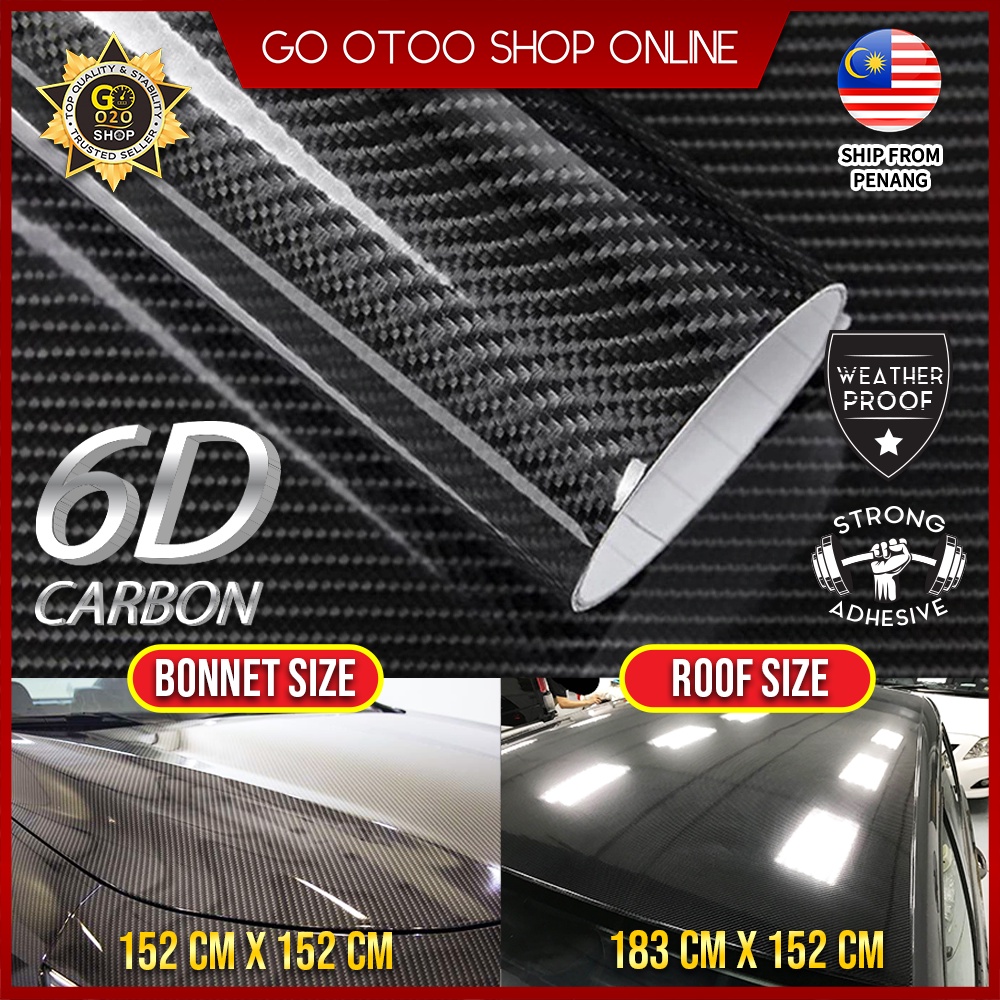 Bonnet Roof 6D Carbon Fiber Sticker Carbon Sticker Wrap Decal Car ...