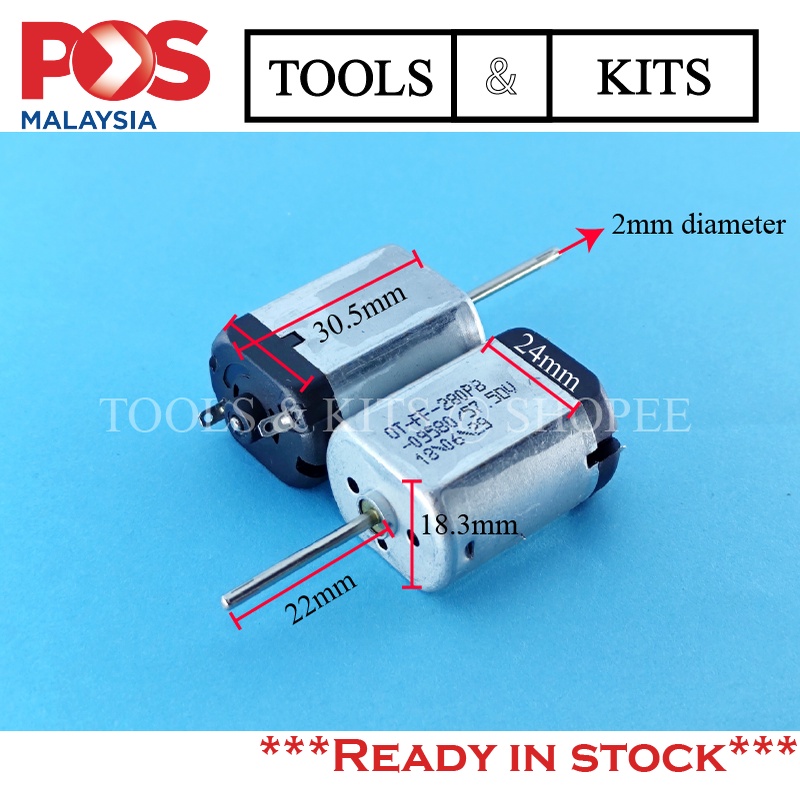 Motor 280 Low Speed Low Current 6V 1650RPM to 12V 3300RPM Shaft 2mm for ...