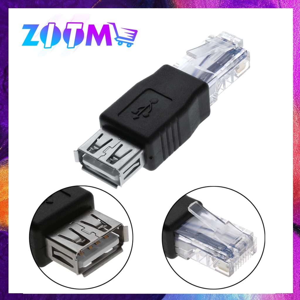 ETHERNET RJ45 MALE TO USB FEMALE CONNECTOR CONVERTER ADAPTER | Shopee ...