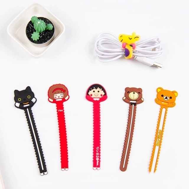 Cute Cartoon Cable Tie Phone Cable Wrapper Cables Earphone Tied Wire ...
