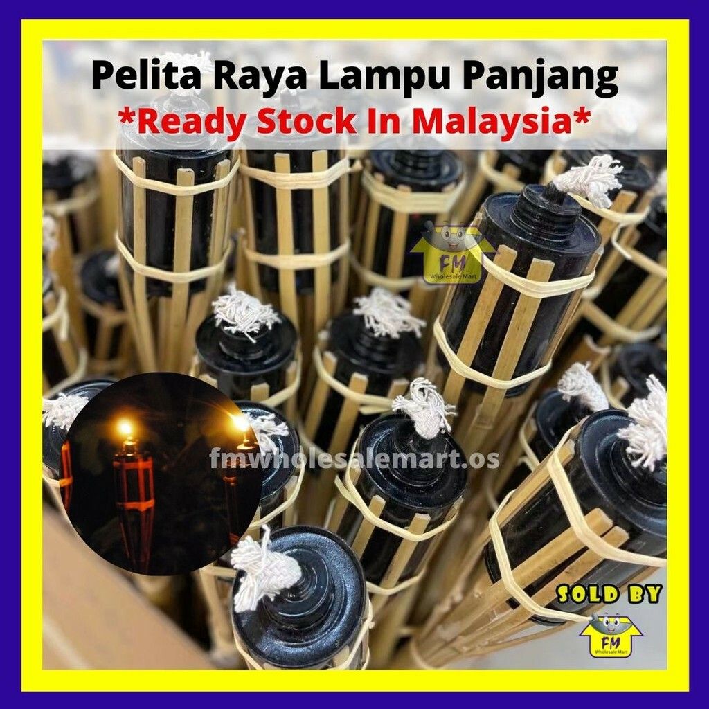 (1pc) 90cm/120cm Pelita Raya Buluh/High Quality Pelita Hari Raya Buluh ...