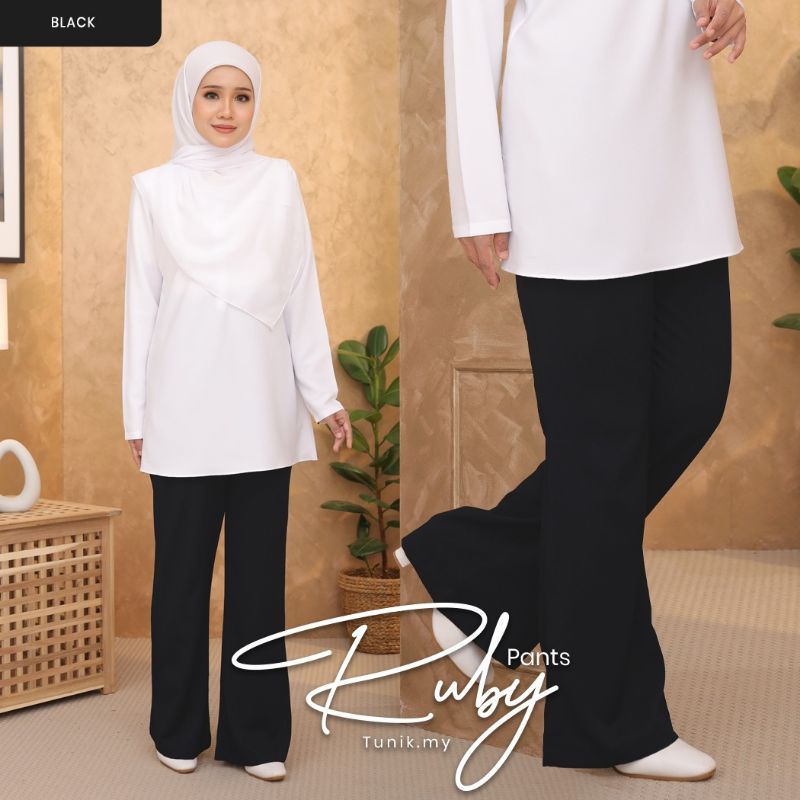 🌈 RUBY PANTS 🌈 PALAZO MUSLIMAH SELUAR BOOT CUT PALAZO PALAZO POKET | Shopee Malaysia