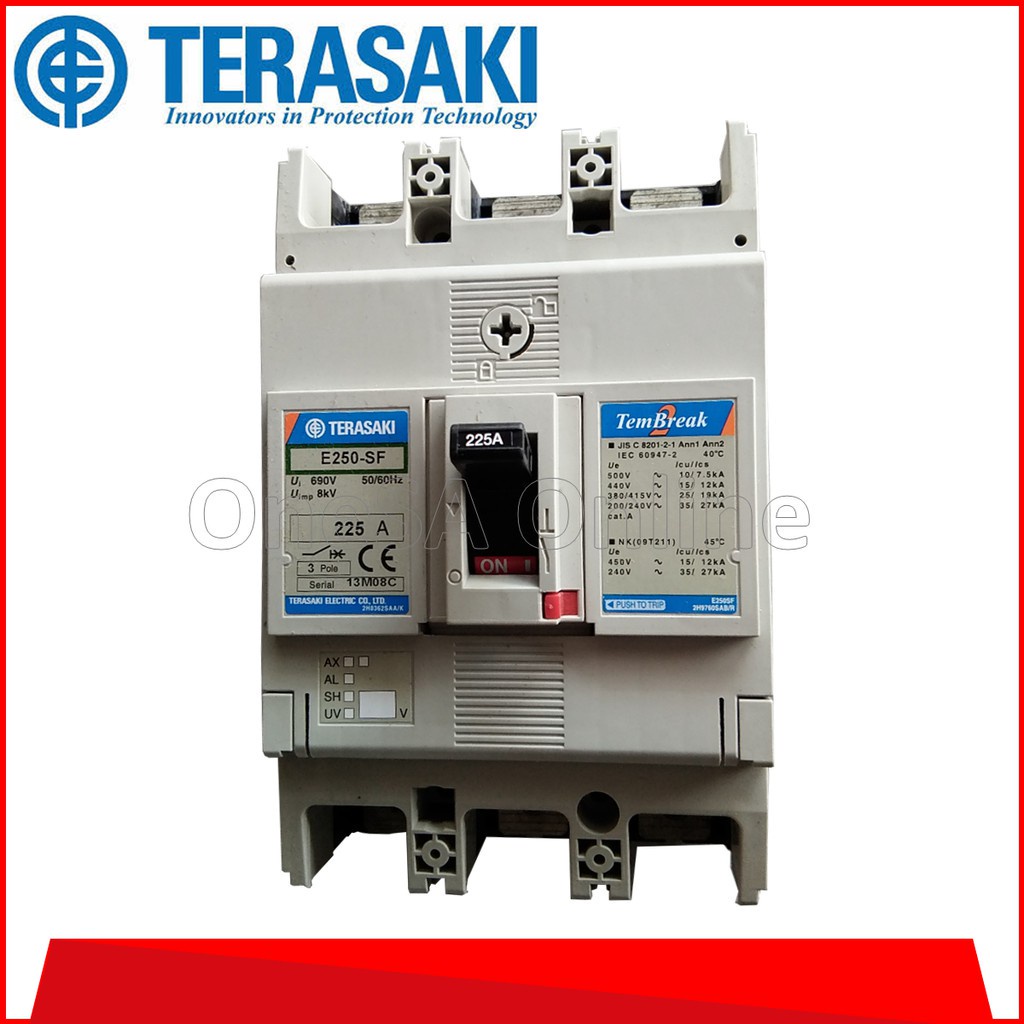 TERASAKI MCCB,3P 25KA 125A/150A/175A/200A/225A/250A,(E250SF-3P) | Shopee Malaysia