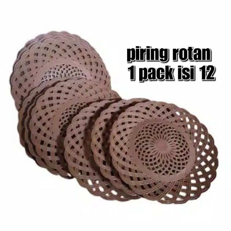 Plastic rattan plates, price dozens (12pc) | Shopee Malaysia