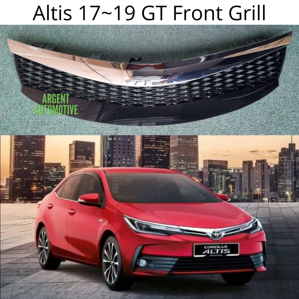 Toyota Altis 2017 2018 2019 GT Front Grill Black + Chrome ABS Material ...